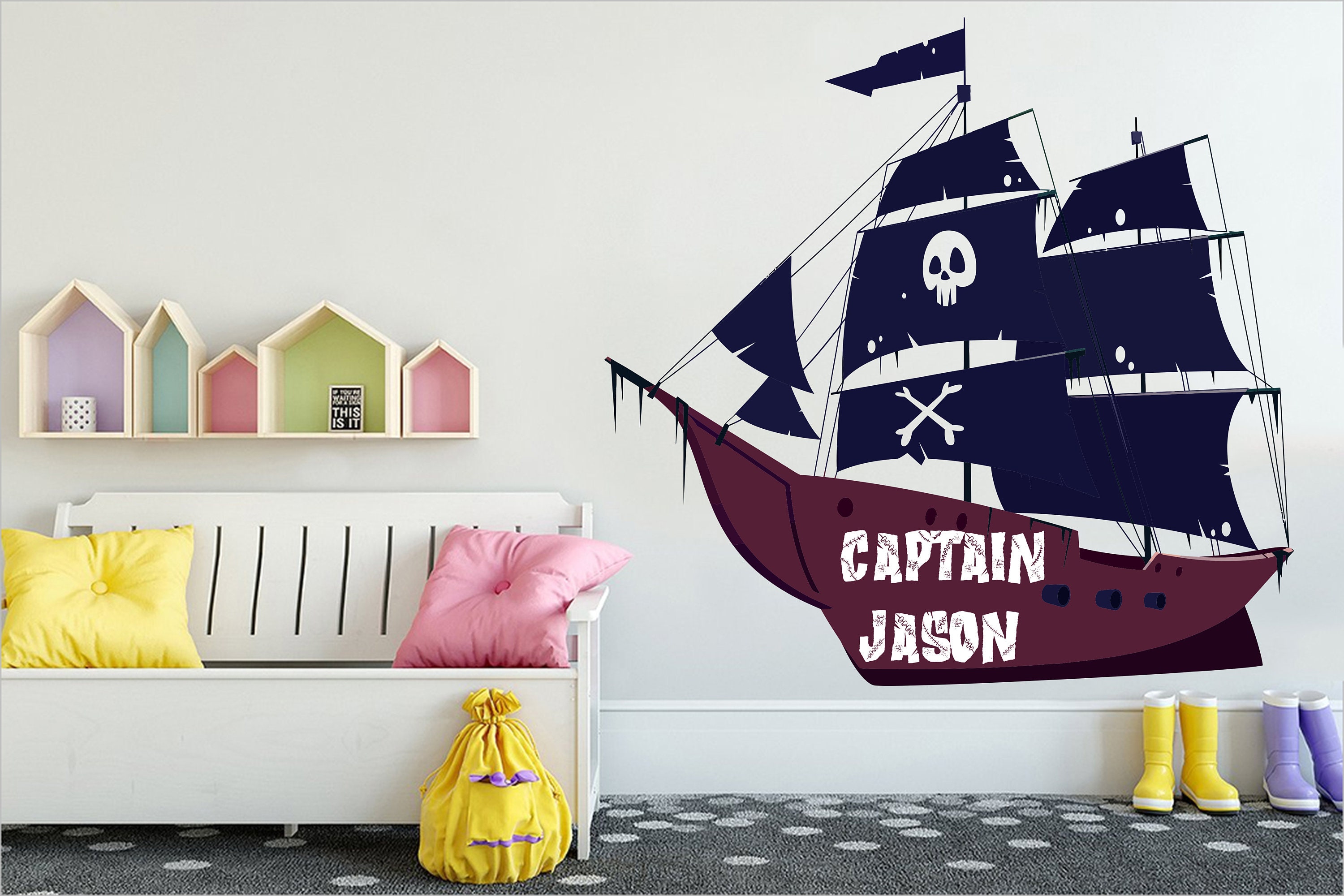 Custom Pirate Ship Wall Decal Pirate Wall Vinyl Decal - Etsy