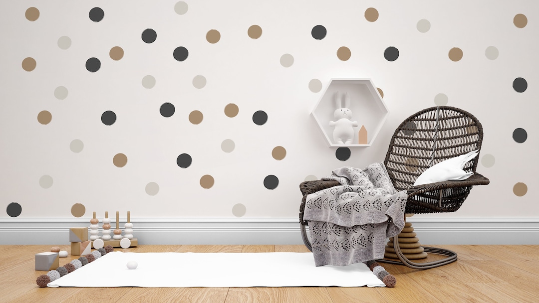55 Boho Polka Dot Wall Stickers for Kids Bedroom, Nursery, Playroom ...