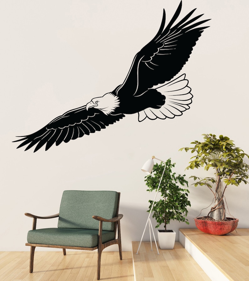 Bald Eagle Wall Decal Flying Eagle Vinyl Wall Nature Vinyl | Etsy