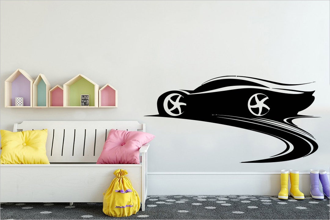 Cars Wall Decal, Race Car Vinyl, Boys Room Cars Decal, Sports Car Room ...