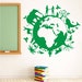 Earth Planet Wall Decal World Globe Vinyl Sticker Biodiversity Wall ...