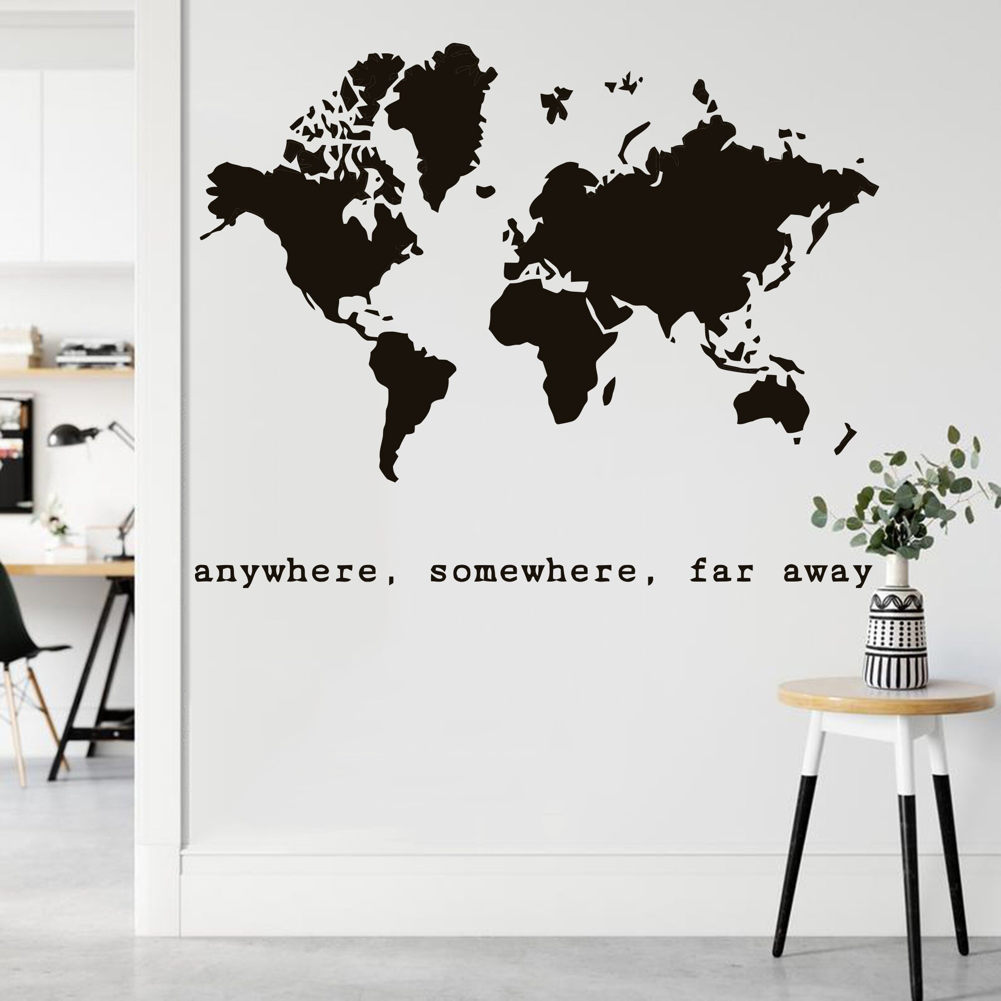 World Map Wall Decor Anywhere Somewhere Far Away world - Etsy