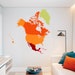 North America Continent Wall Vinyl Decal North America Map - Etsy