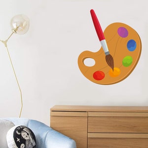 Artist Paint Palette Art Vinyl Wall Art Decals, Painter Wall Decal ...