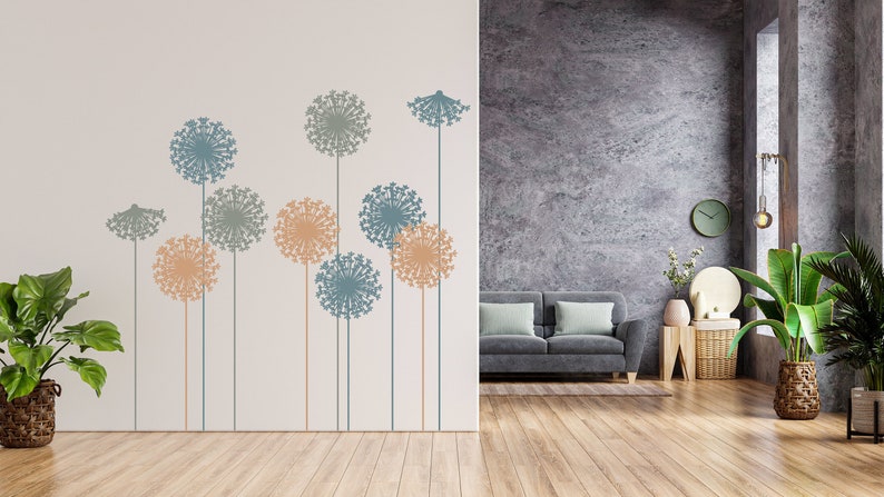Dandelion Wall Art Decal Flowers Wall Decal Dandelion Flower - Etsy