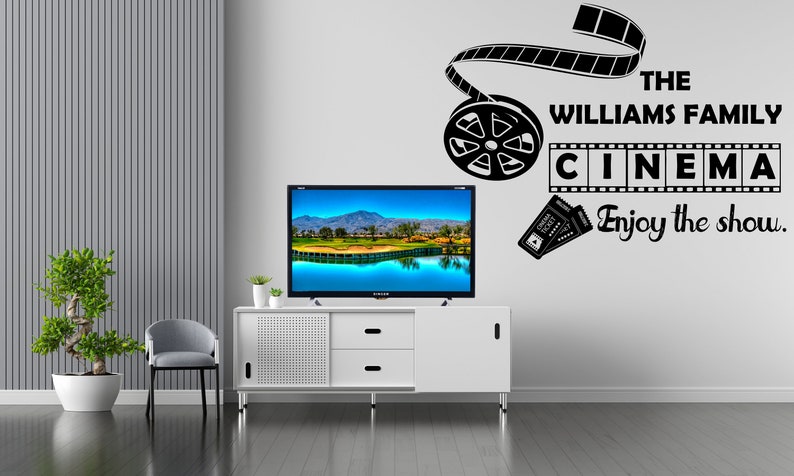 Home Cinema Wall Decal Personalized Theater Room Decor-family - Etsy