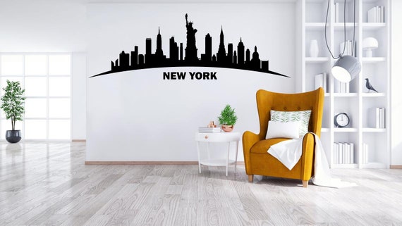 New York City Skyline Wall Decal Vinyl Sticker City New York | Etsy