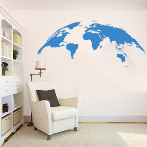 World Map Wall Decor World Map Wall Decal Travel Agency Decoration ...