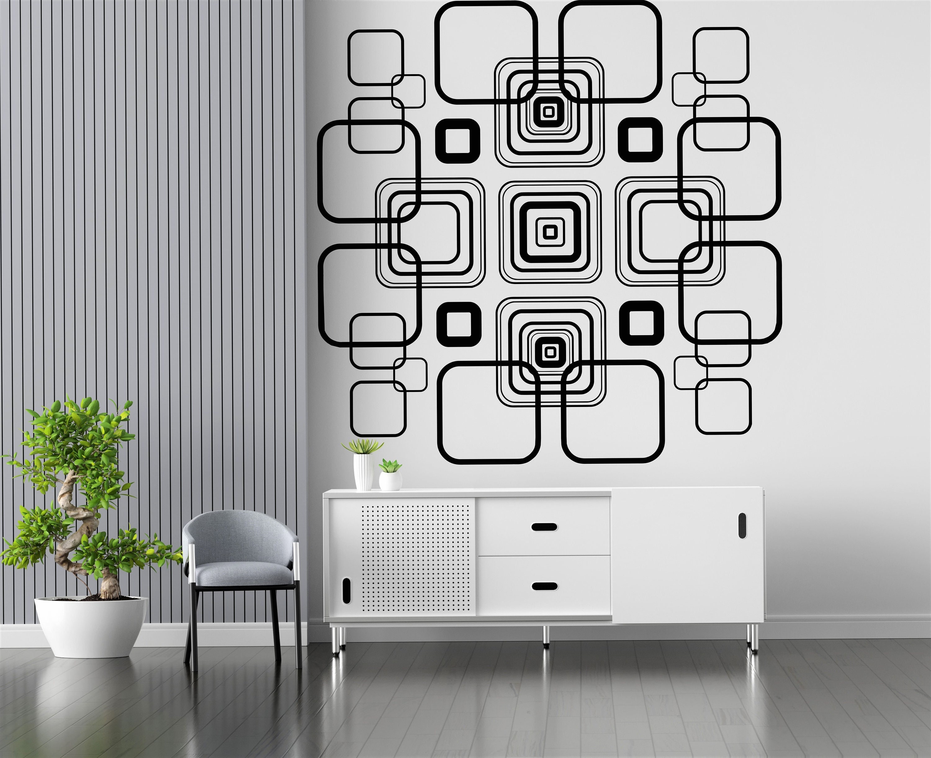 Square Vinyl Wall Art Decals Office Wall Decor Square Wall - Etsy