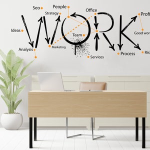 Work Office Wall Decal, Business Wall Decal Decoration, Office Wall ...