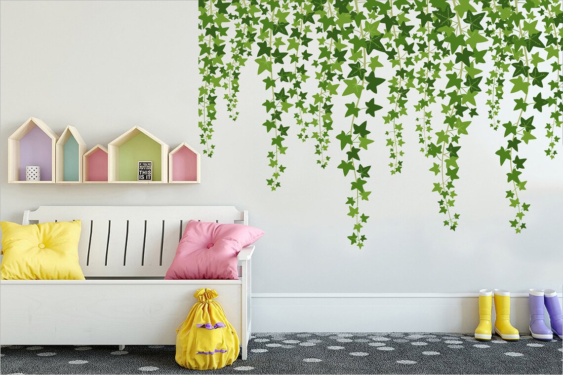 Ivy Plants Leaf Hanging Wall Vinyl Sticker Decal Botanical | Etsy