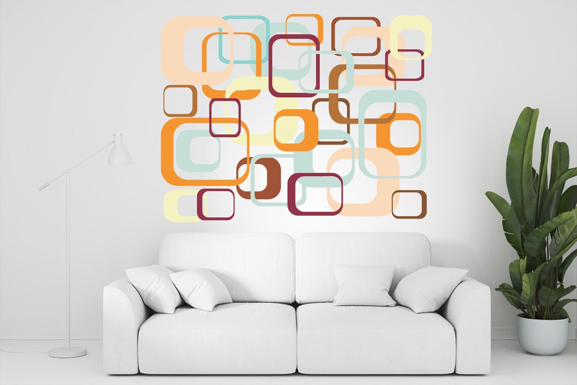 Squares Wall Decal Square Wall Sticker Office Decor | Etsy