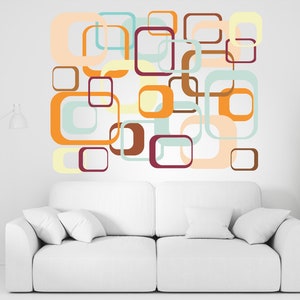 Squares Wall Decal, Square Wall Sticker Office Decor, Geometric Wall ...