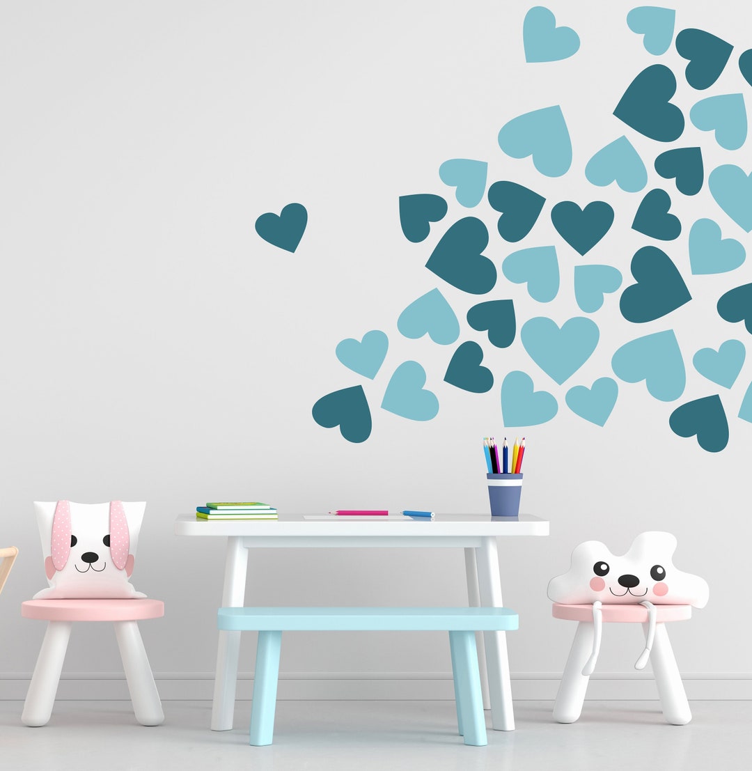 Heart Wall Decals, Heart Vinyl Decals, Heart Wall Decals Nursery, Heart ...