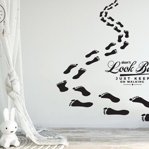 Footprints Wall Vinyl Decal Quotes Wall Decals Inspirational Walking ...