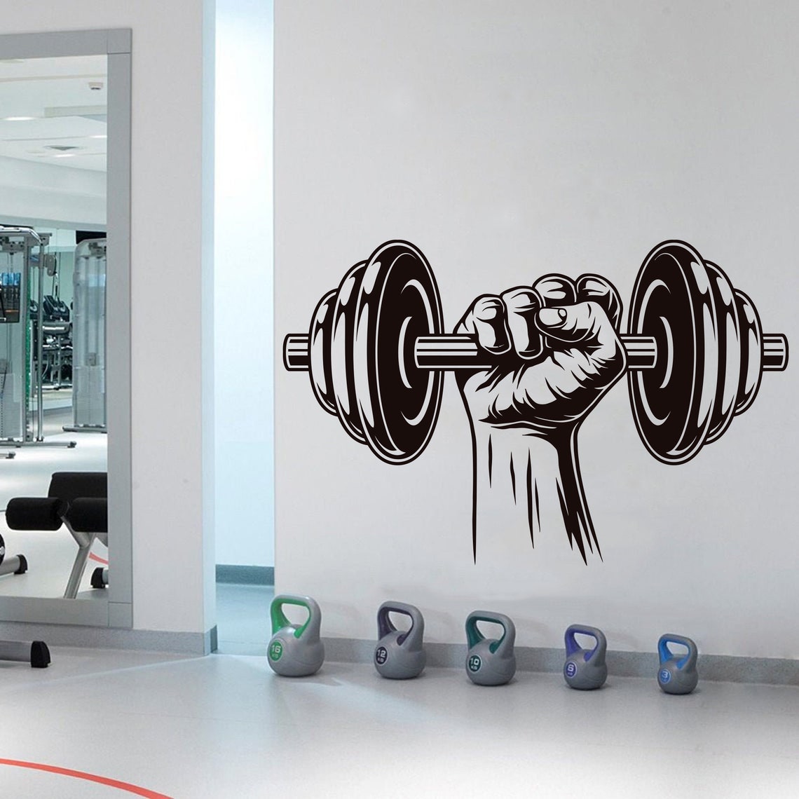 Weight Lifting Decal Gym Wall Stickers Fitness Workout Wall | Etsy