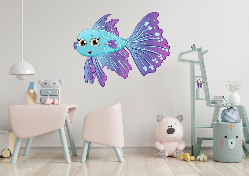 Colorful Betta Fish Wall Art Decal Fish Sea Vinyl Wall Decal - Etsy