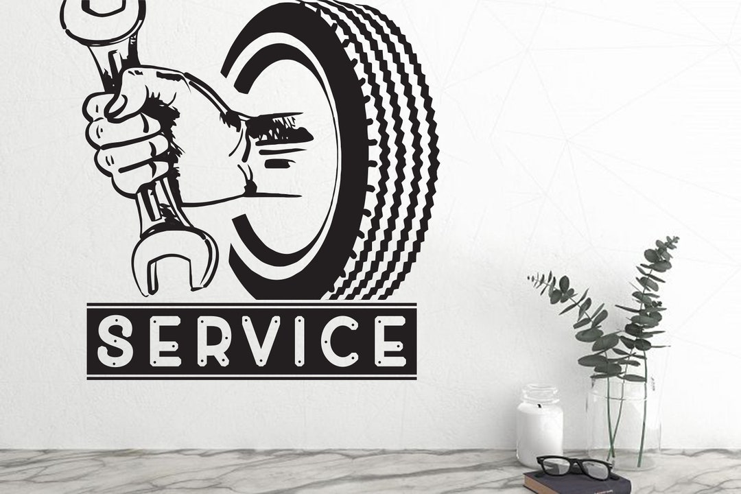 Auto Mechanic Wall Decals, Auto Service Wall Vinyl, Repair Service Car ...