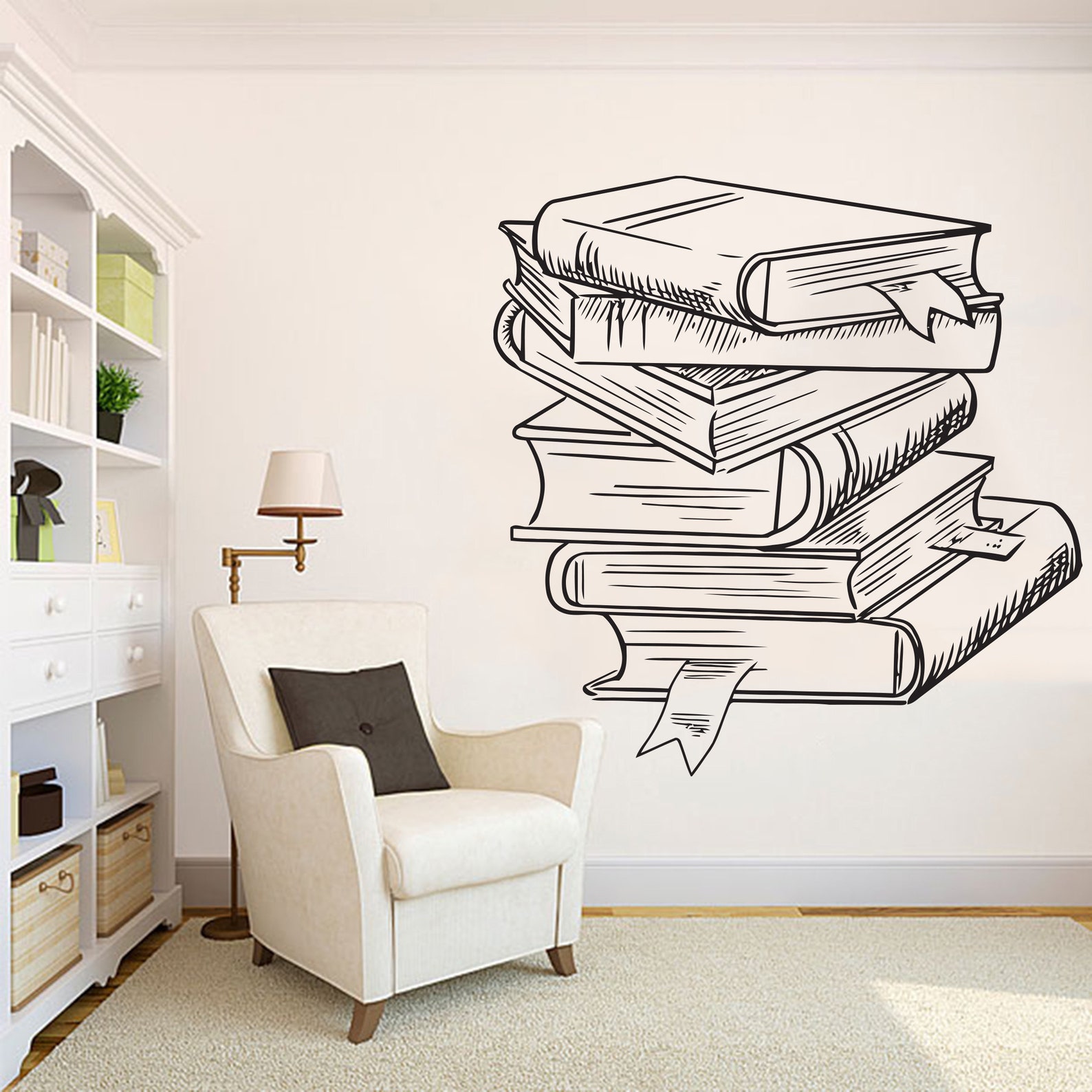 Books Vinyl Wall Art Decal for Home Library Wall Decal - Etsy