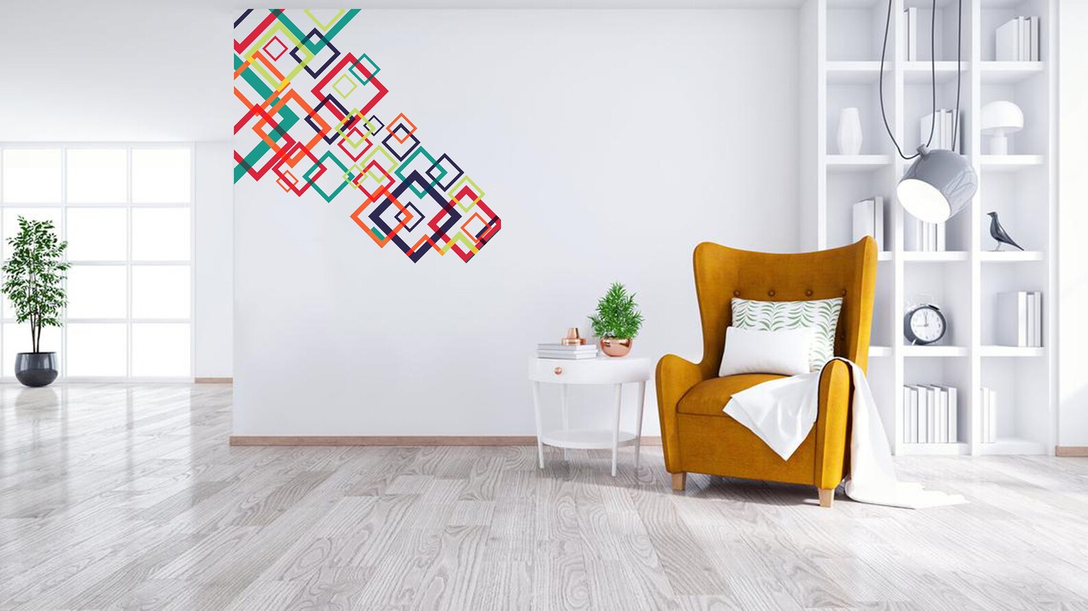 Squares Wall Decal Square Wall Sticker Office Decor - Etsy