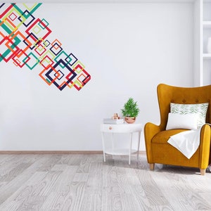 Squares Wall Decal, Square Wall Sticker Office Decor, Geometric Wall ...