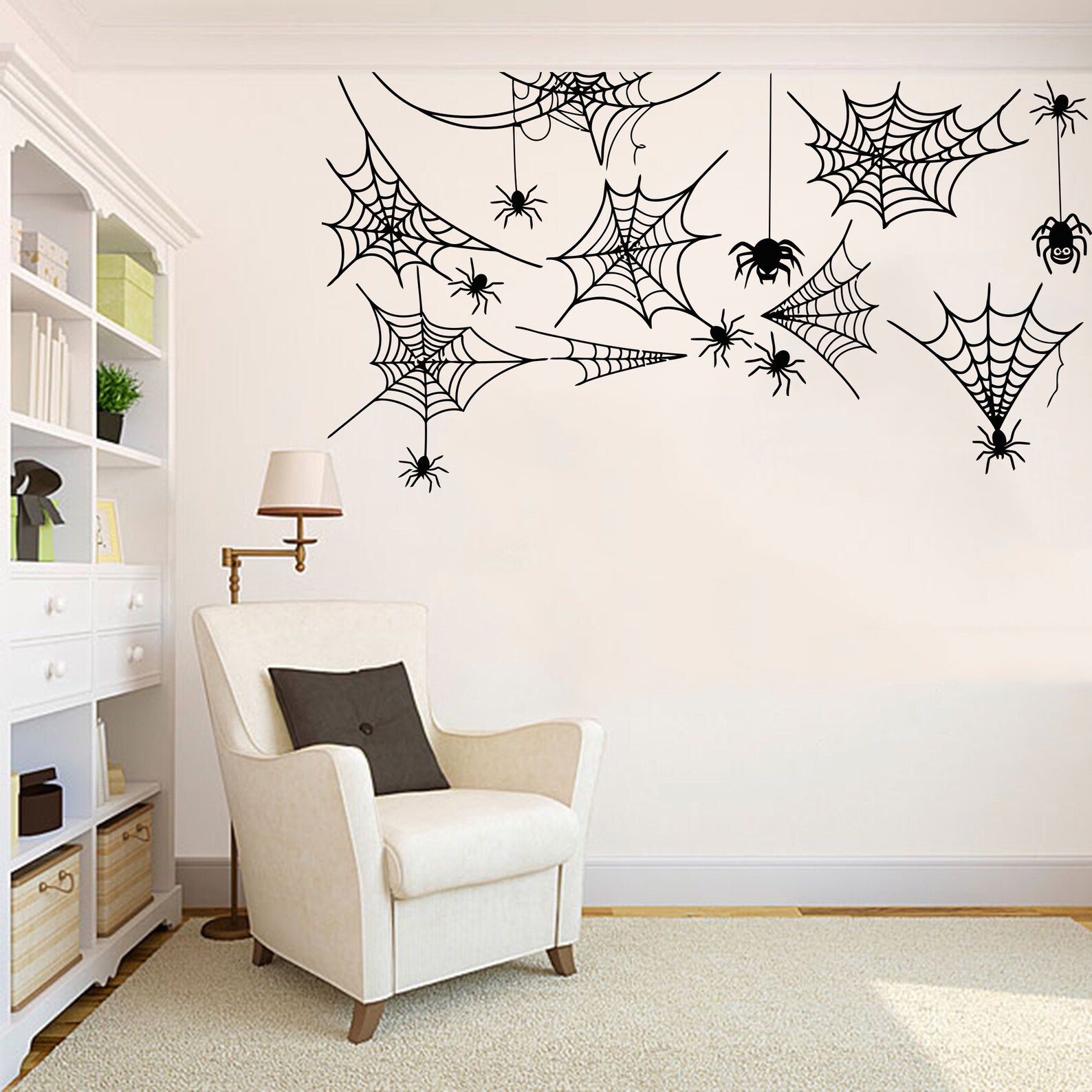 Spider Web Wall Decal Spider Web Wall Sticker Halloween Funny - Etsy