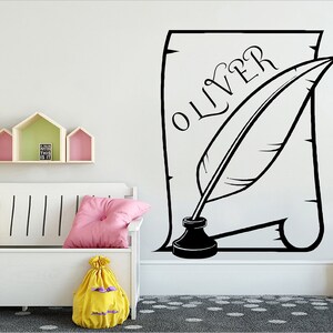 Write Your Name on Paper With Pen Vinyl Wall Art Decals, Writer Room ...