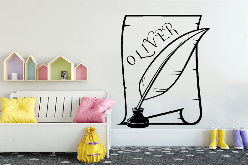 Write Your Name on Paper With Pen Vinyl Wall Art Decals | Etsy