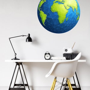 Earth Wall Decals,globe Planet Wall Decal,world Map Wall Decal,globe ...