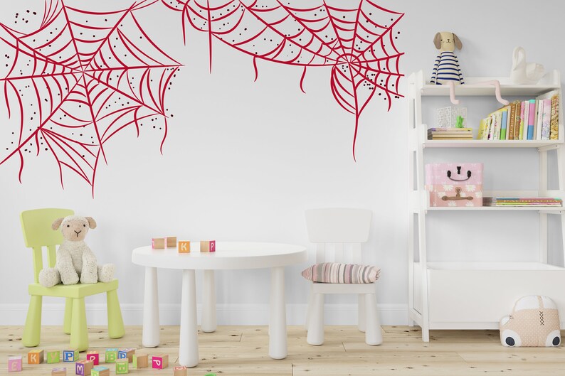 Spider Web Wall Decal Halloween Funny Scary Vinyl Art Decor - Etsy