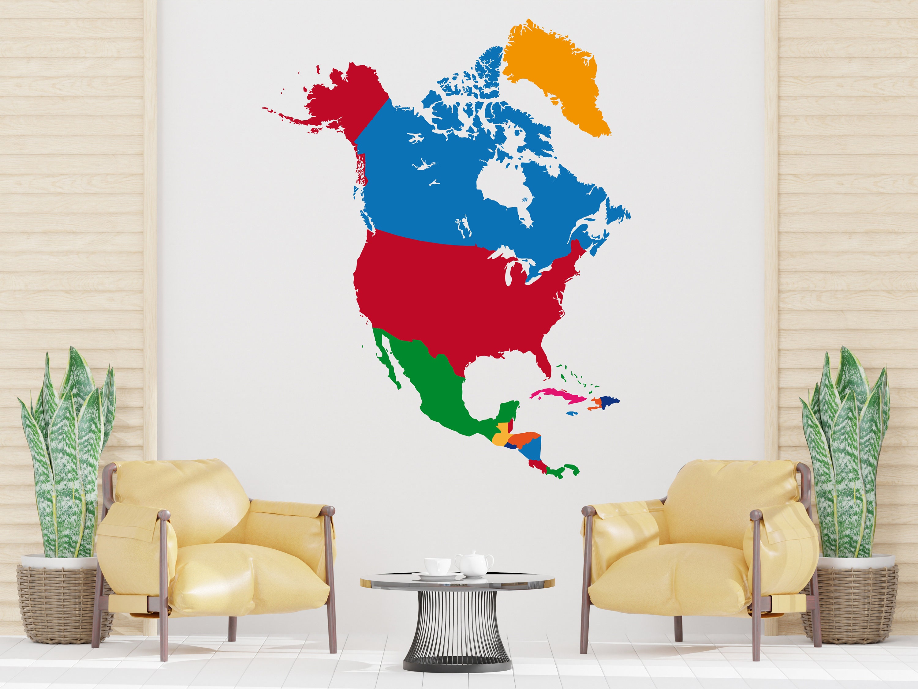 North America Continent Wall Vinyl Decal North America Map - Etsy