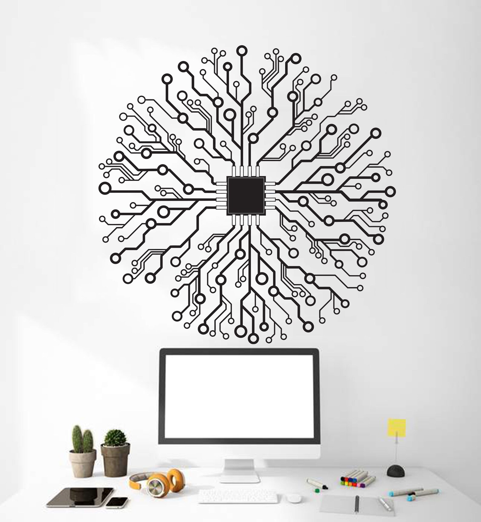 Circuit Board Wall Decal Technology Vinyl Wall Art Decals - Etsy