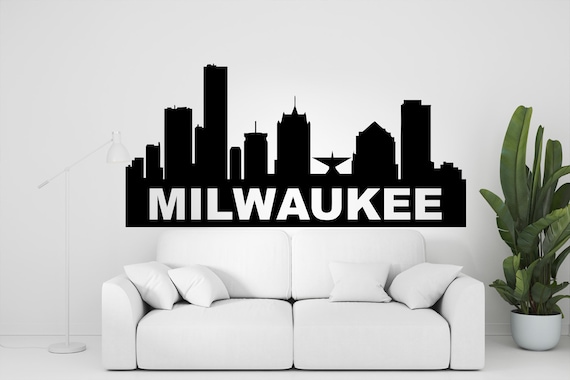 Milwaukee City Skyline Wall Decal Vinyl Sticker City Milwaukee | Etsy