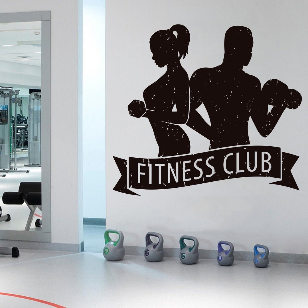 Gym Wall Decal Fitness Workout Wall Decal Fitness Gym Club - Etsy