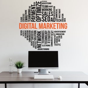 Digital Marketing Office Wall Decor, Teamwork Wall Decal, Seo Wall Art ...