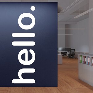 Hello Welcome Sign Office Wall Decal, Hello Decal, Office Wall Art ...