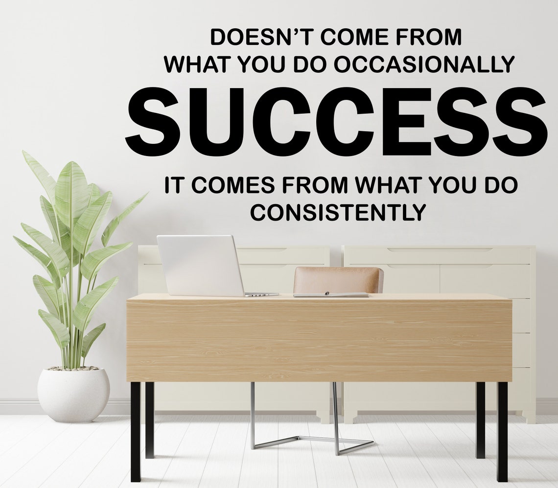 Success Office Quotes Wall Art Decal Work Office Wall Decal - Etsy