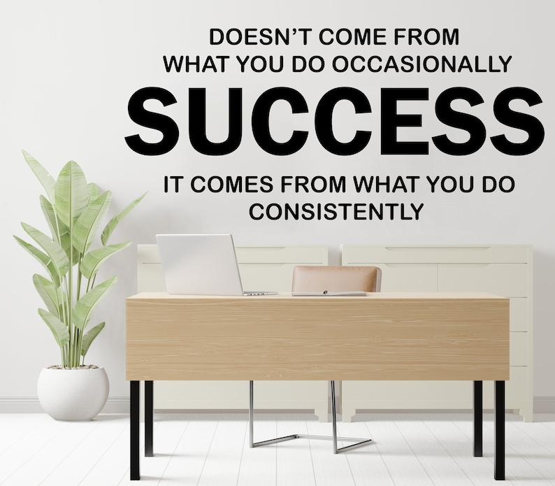 Success Office Quotes Wall Art Decal Work Office Wall Decal - Etsy
