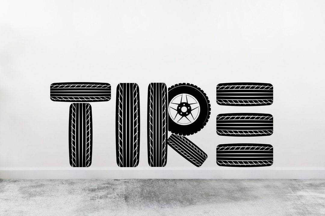 Tires Wall Vinyl Sticker Art Garage Wall Decor Wheels Wall Decal Tyres ...