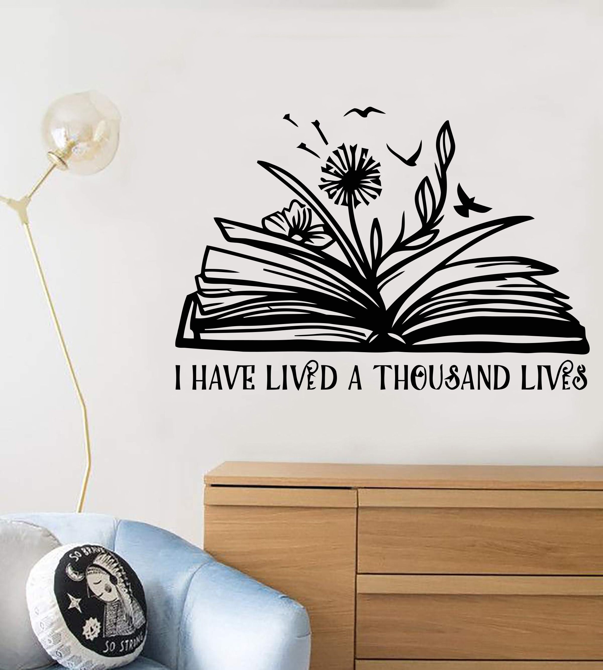Books Vinyl Wall Art Decal Book Quotes Library Wall Decal - Etsy