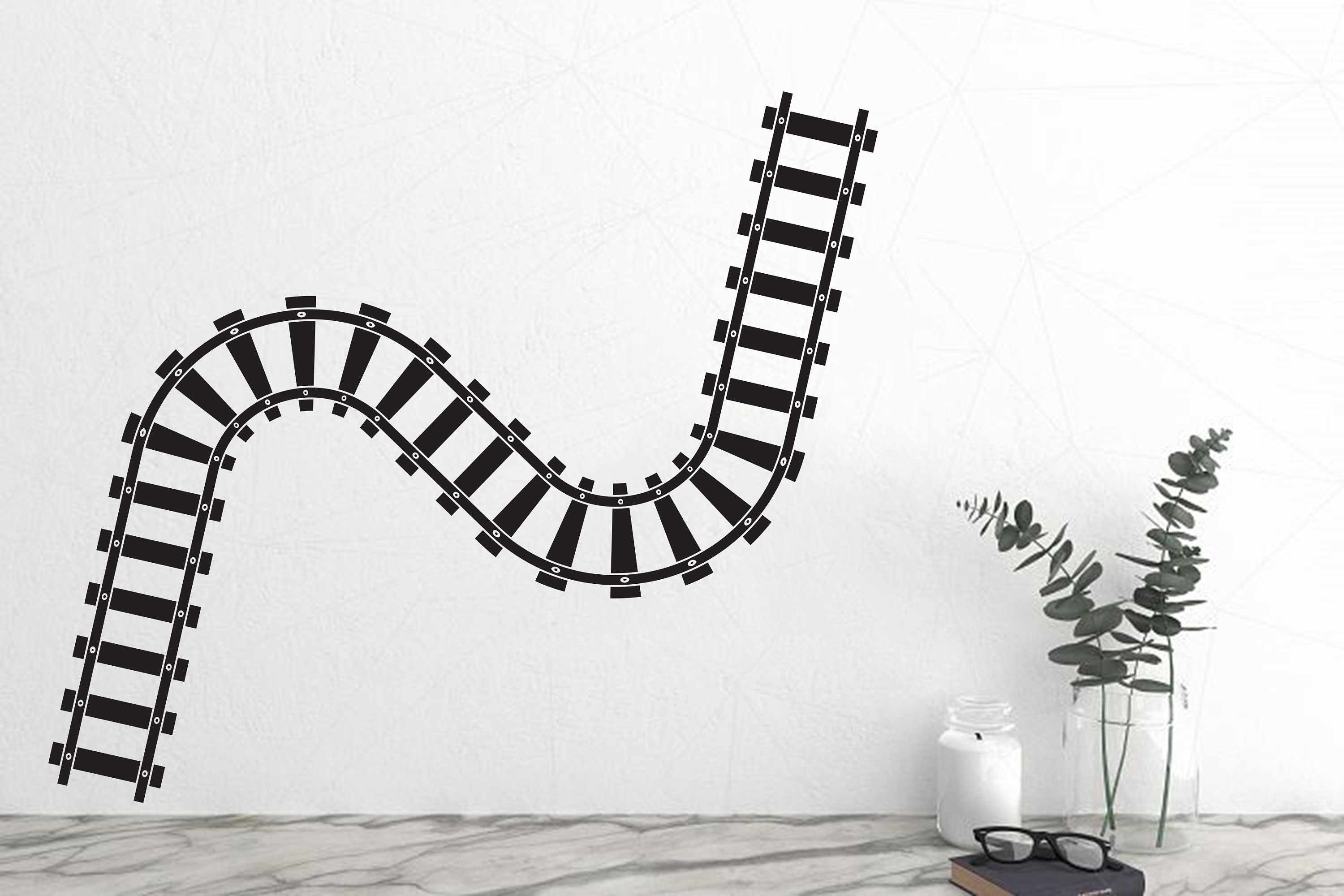 Train Track Wall Decals Railroad Track Wall Vinyl Stickers - Etsy