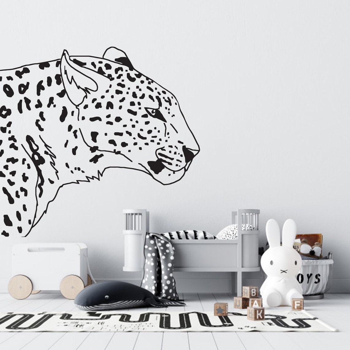 Leopard Face Wall Decal Cheetah Wall Art Stickers Animals Head - Etsy