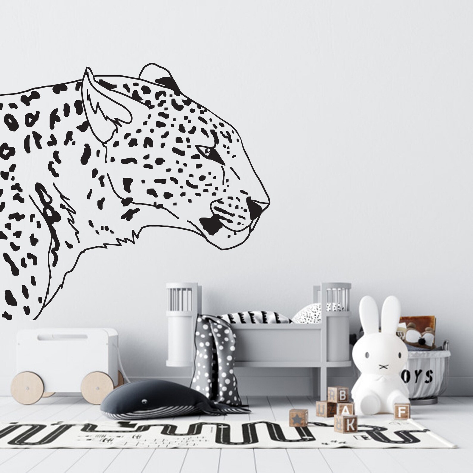 Leopard Face Wall Decal Cheetah Wall Art Stickers Animals Head | Etsy