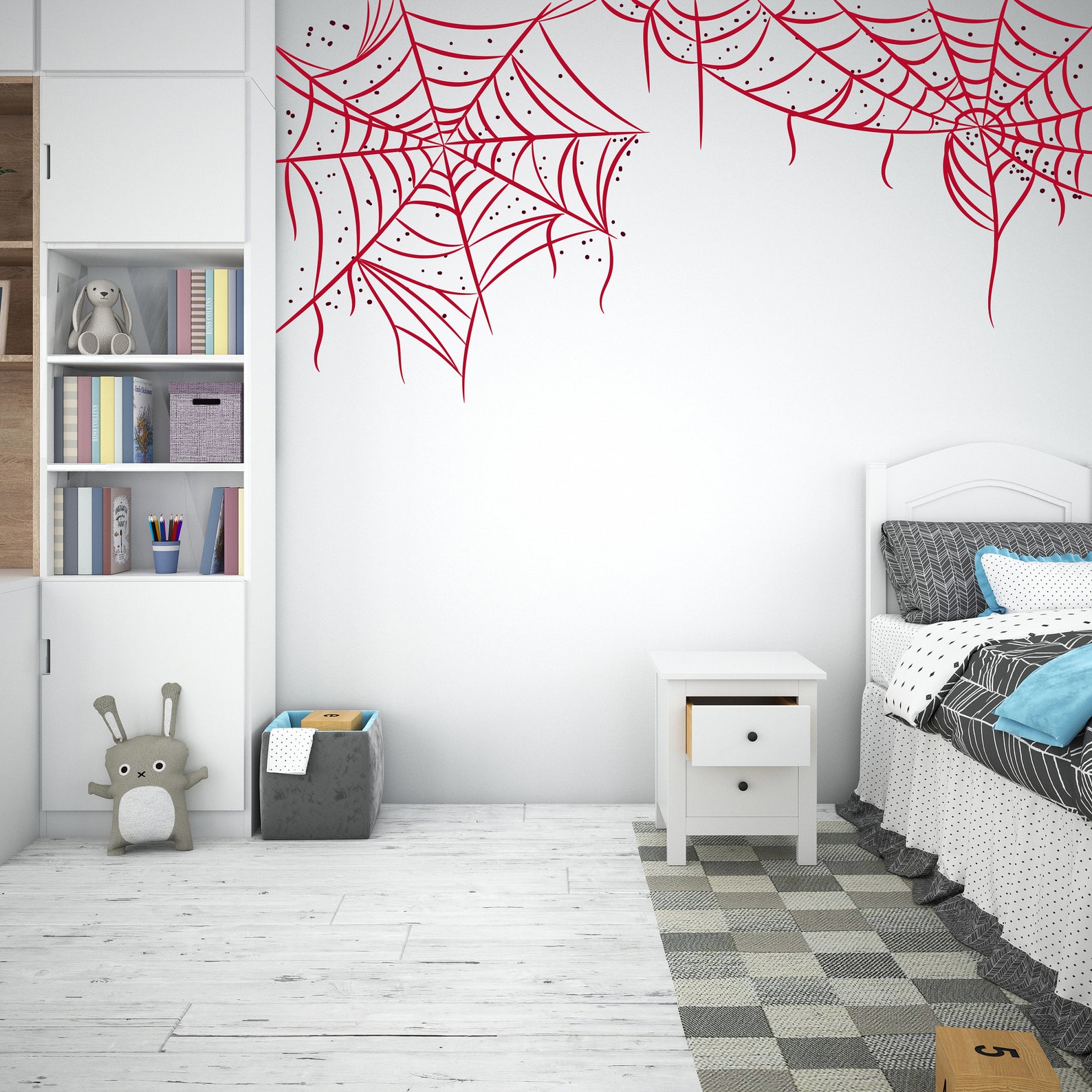 Spider Web Wall Decal Halloween Funny Scary Vinyl Art Decor - Etsy