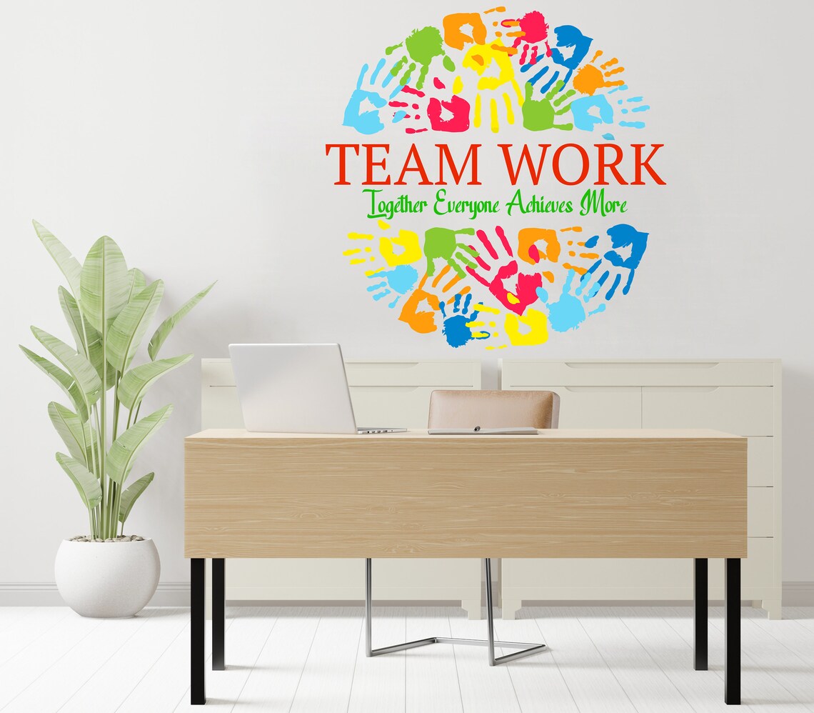 Teamwork Office Wall Decal Motivation Teamwork Success Idea - Etsy