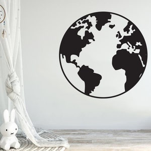 Earth Wall Decals,globe Planet Wall Decal,world Map Wall Decal,globe ...