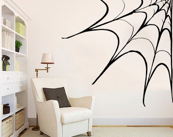 Swooping Corner Spider Web Decal Sticker 10 X 7 - Etsy