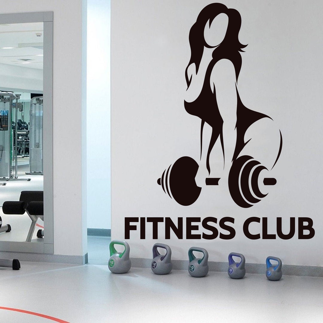 Fitness Club Decor, Gym Wall Decal, Woman Workout Wall Decal, Girl ...