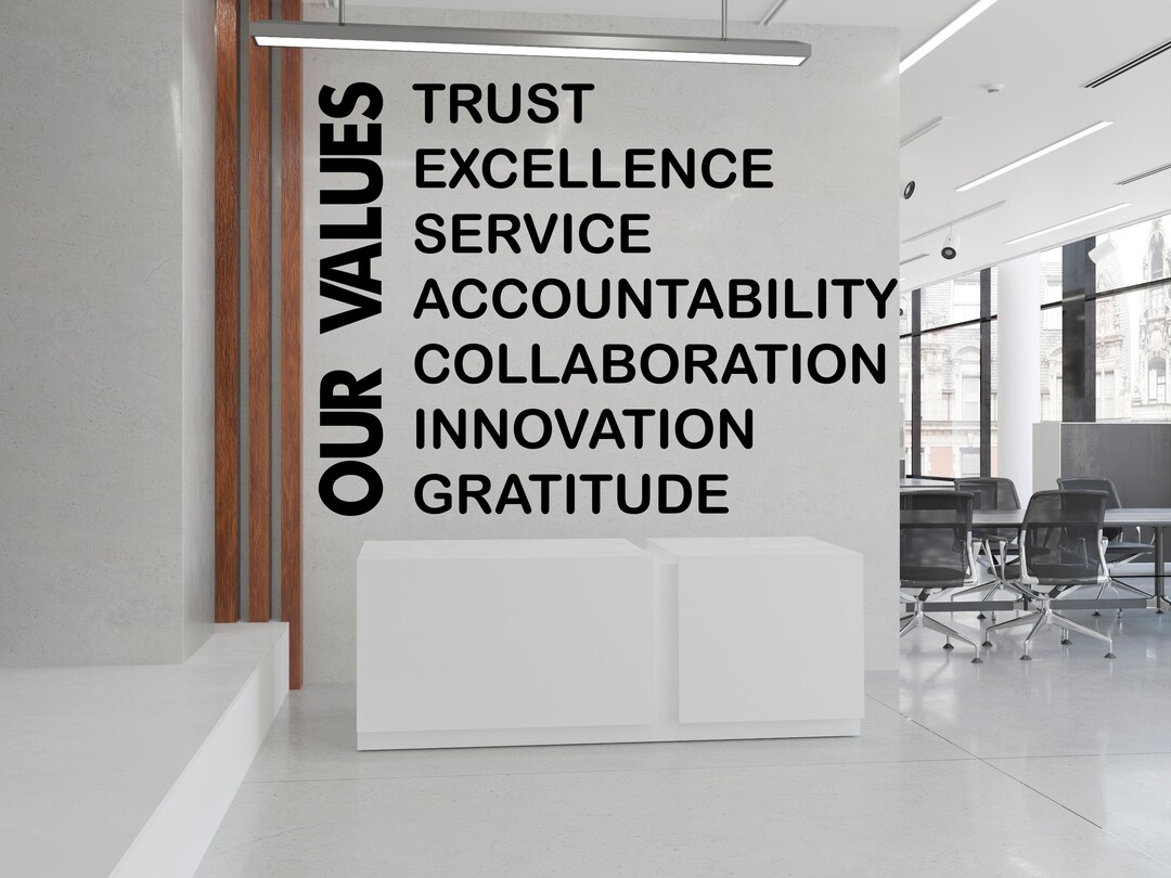 Our Values Core Values Office Wall Art, Motivational Inspiring Wall Art ...