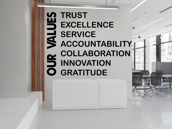 Our Values Core Values Office Wall Art Motivational Inspiring - Etsy